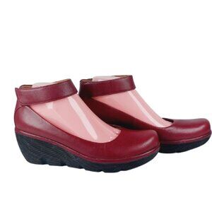Clarks | Shoes | Clarks Womens Burgundy Leather Clarene Tide Ankle ...